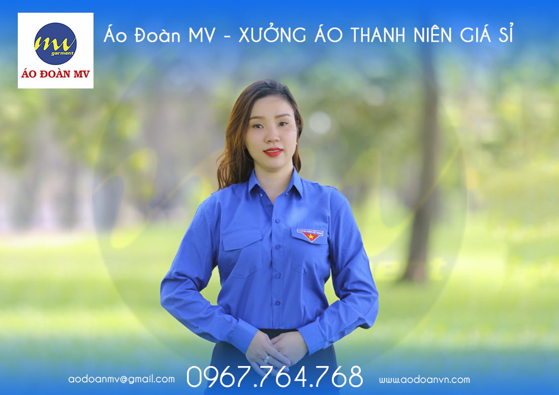 áo đoàn thanh niên nữ tay dài luôn có đủ size 45kg tới 120kg